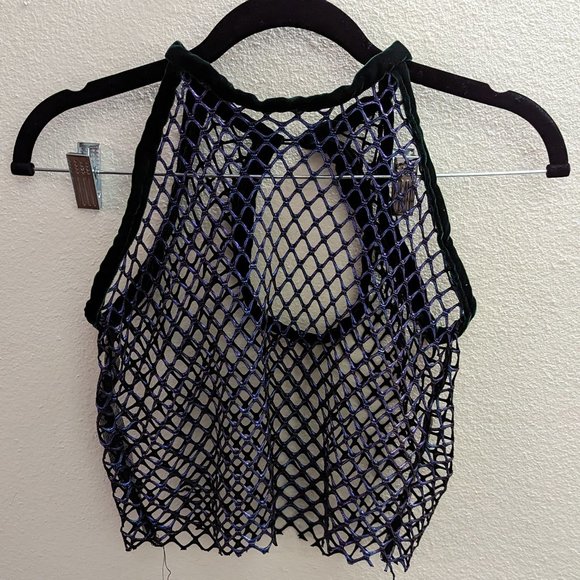 Tops | Handmade One Of A Kind Rave Goth Fishnet Top | Poshmark